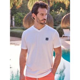 Lerros T-Shirt »Herren T-Shirt mit V-Ausschnitt« BROKEN WHITE 3XL 3XL MODERN FIT (schmale Passform)