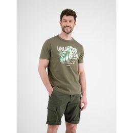 Lerros T-Shirt »Herren T-Shirt mit Brustprint« AGED OLIVE S S MODERN FIT (schmale Passform)