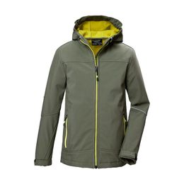 Killtec Softshelljacke »KOW 366 BYS SFTSHLL JCKT« Wasserabweisende Softshelljacke mit Fleece, Kapuze und Reflektoren grün 128 128 Jungen...