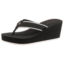 Tommy Hilfiger Dianette »WEDGE BEACH SANDAL«, Keilabsatz, Zehentrenner, Sommerschuh mit Logoschriftzug schwarz 38 38 Trendige Dianette mit weichem...