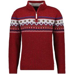 Ragman Rundhalspullover Rostrot-063 50 50 Stehkragen mit Zip