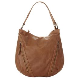 CLUTY Shopper echt Leder, Made in Italy cognac