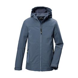 Killtec Softshelljacke »KOW 366 BYS SFTSHLL JCKT« Wasserabweisende Softshelljacke mit Fleece, Kapuze und Reflektoren graublau 164 164 Jungen...