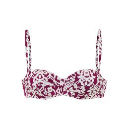 Lascana Bügel-Bandeau-Bikini-Top »Piper« mit auffälligem Alloverprint beere-creme 36 - Cup B Cup B 36 Royales Design