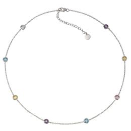 ZEEme Silber Halskette 925 Silber rhodiniert mit Zirkonia bunt