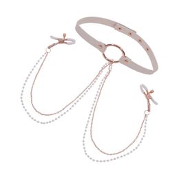 Sportsheets Peaches n CreaMe - Collar with Nipple Clamps