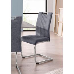 Freischwinger Home Affaire, grau (dunkelgrau, silberfarben), B:42cm H:56cm T:98cm, Stühle