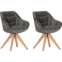 Esszimmersessel GUTMANN FACTORY, grau (anthrazit), B:60cm H:83cm T:65cm, 100% Polyester, Sessel