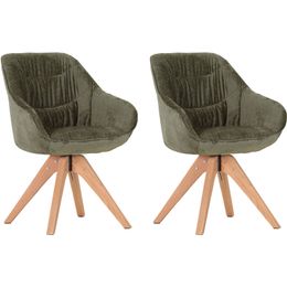 Esszimmersessel GUTMANN FACTORY, grün (moosgrün), B:60cm H:83cm T:65cm, 100% Polyester, Sessel