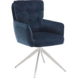 Esszimmerstuhl Home Affaire "Sant Tropez", blau (blau, weiß), B:60cm H:92cm T:67cm, Stühle