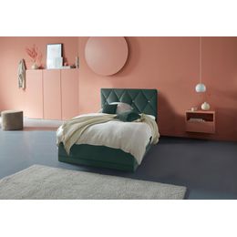 Polsterbett "Adamas", grün (moosgrün), L:210cm, Bezug: 100% Polyester, Polsterung: Polsterwatte, Material Gestell: gepolsterter Holzwerkstoff, Westfalia Schlafkomfort, Betten, auch mit Bettkasten, Knopfheftung mit Strasssteinen