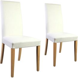 Polsterstuhl Home Affaire "Java", weiß (weiß, natur), B:47cm H:99cm T:57cm, Stühle, Kunstlederbezug mit Animalprägung