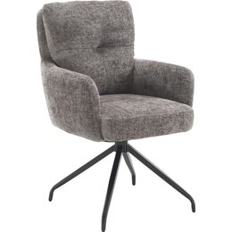 Esszimmerstuhl Home Affaire "Valldemossa", grau (anthrazit), B:60cm H:92cm T:67cm, Stühle, pflegeleichter Boucle Bezug, mit schwarzen Metallbeinen, Breite 60 cm