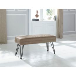 Sitzbank exxpo - SOFA FASHION "Doppio", braun (cappuccino), B:104cm H:50cm T:40cm, 100% Polyester, Sitzbänke, Essbank Sitzbank, Frei im Raum stellbar