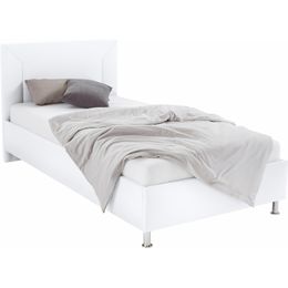 Polsterbett, wei&szlig;, B:110cm L:210cm, Bezug Bett: Microfaser (100% Polyester);Bonnell-Federkernmatratze: Mischgewebe (51% Polyprophlen, 39% Polyester, 10% Baumwolle);Kaltschaummatratze: Frottee (100% Polyester), Bezug abnehm- und waschbar bis 60C, Westfalia Schlafkomfort, Betten, Polsterbett, in diversen Ausf&uuml;hrungen