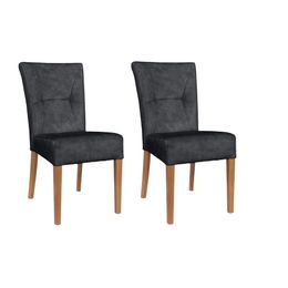 4-Fußstuhl Home Affaire "Henry", orange (terra 96, eiche natur), B:46cm H:93cm T:64cm, Polyester, Stühle, Sitz und Rücken gepolstert