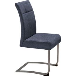 Freischwinger Home Affaire "Rab", blau (dunkelblau (capulet 4010), silberfarben), B:44cm H:98,5cm T:57cm, Polyester, Stühle, Bezug in verschiedenen Qualitäten, maximale Belastbarkeit 120 kg