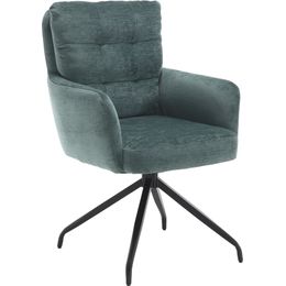Esszimmerstuhl Home Affaire "Sant Tropez", grün (grün, schwarz), B:60cm H:92cm T:67cm, Stühle