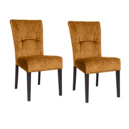 4-Fußstuhl Home Affaire "Henry", braun (amour 5508, buche wenge), B:46cm H:93cm T:64cm, Polyester, Stühle, Sitz und Rücken gepolstert