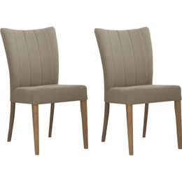 4-Fußstuhl Home Affaire "Dia", braun (braun(today 15), eiche natur), B:47cm H:91cm T:66cm, Polyester, Stühle, Gestell Eiche massiv geölt