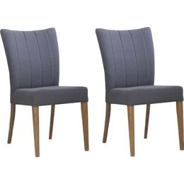 4-Fußstuhl Home Affaire "Dia", grau (grau (today 93), eiche natur), B:47cm H:91cm T:66cm, Polyester, Stühle, Gestell Eiche massiv geölt