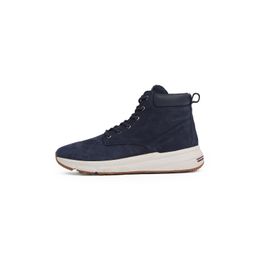 Schnürboots Tommy Hilfiger "LIGHT HILIFIGER NBK HYBRID BOOT", Herren, Gr. 43, blau (dunkelblau), Leder, Lederimitat, Sportlich, Schuhe, Freizeitschuh, Boots, Schnürschuh mit gepolstertem Schaftrand