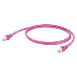 Weidm&uuml;ller 1201270005 RJ45 Netzwerkkabel, Patchkabel CAT 6a S/FTP 0.50 m Magenta 1 St.