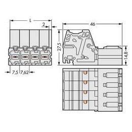 WAGO Buchsengeh&auml;use-Kabel 831 Polzahl Gesamt 5 Rasterma&szlig;: 7.62 mm 831-3205 24 St.