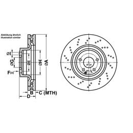 ATE Bremsscheibe 24.0132-0175.1 vorne rechts links Gelocht 344mm f&uuml;r MERCEDES-BENZ 0004211612 A0004211612 A1724210212