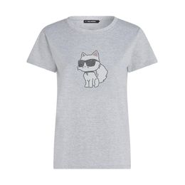 K by KARL LAGERFELD Karl Lagerfeld T-Shirt Damen Gr&ouml;&szlig;e L graumeliert / rosa / schwarz / wei&szlig;