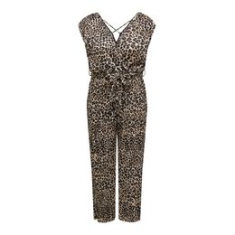 Only Carmakoma Jumpsuit 'CARSafari' Damen Größe 7XL beige / ecru / braun / schwarz