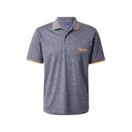 Jack & Jones JACK & JONES Poloshirt 'JORTEN' Herren Größe S blaumeliert / orange / weiß