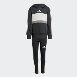 adidas Sportswear Trainingsanzug M&auml;dchen Gr&ouml;&szlig;e 128 grau / schwarz / wei&szlig;