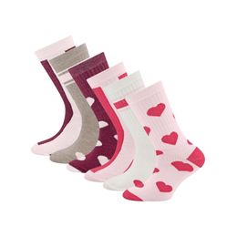 Ewers Socken M&auml;dchen Gr&ouml;&szlig;e 39/42 creme / grau / lila / rosa / rot