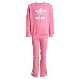 adidas originals Jogginganzug 'Loose Crew Flared Legging Set' Mädchen Größe 110 hellpink / weiß