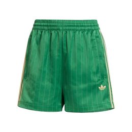 adidas originals Shorts 'Pin-stripe Satin' Damen Größe 42/44 hellgelb / grün / weiß