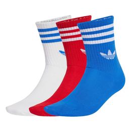 adidas originals Socken '3-Stripes Crew 3 Pairs' Damen Gr&ouml;&szlig;e 46/48 royalblau / cranberry / wei&szlig;