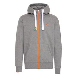 !Solid Sweatjacke 'Benn ' Herren Gr&ouml;&szlig;e XXL grau / orange / wei&szlig;