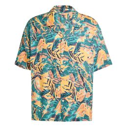 adidas originals Hemd 'Archive Floral Resort' Herren Gr&ouml;&szlig;e M smaragd / dunkelgr&uuml;n / orange / pastellorange
