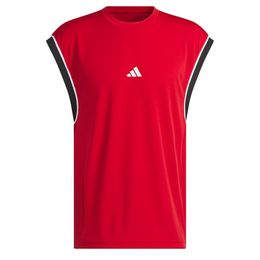 adidas Performance Funktionsshirt 'Basketball All-World Sleeveless' Herren Größe L rot / schwarz / weiß