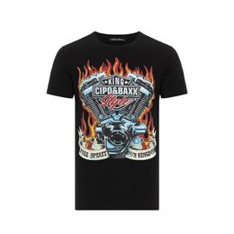 Cipo & Baxx CIPO & BAXX T-Shirt Herren Gr&ouml;&szlig;e M blau / rot / schwarz