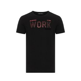 Cipo & Baxx CIPO & BAXX T-Shirt Herren Gr&ouml;&szlig;e S dunkelrot / schwarz