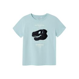 name it T-Shirt 'NKMKURTH' Jungen Größe 146/152 hellblau / schwarz