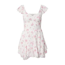 Hollister Kleid Damen Gr&ouml;&szlig;e 38 dunkelgr&uuml;n / pink / wei&szlig; Winterkleid