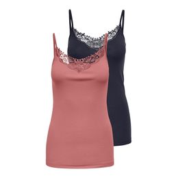Only Petite Top 'ONLKIRA' Damen Gr&ouml;&szlig;e XXL nachtblau / altrosa