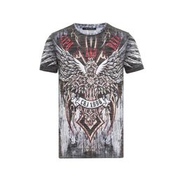 Cipo & Baxx CIPO & BAXX T-Shirt Herren Gr&ouml;&szlig;e XL grau / greige / rot