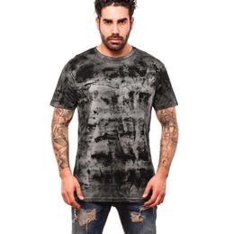 Outer Vision Spatolato Double Black T-Shirt T-Shirt schwarz grau in L 6767-OV