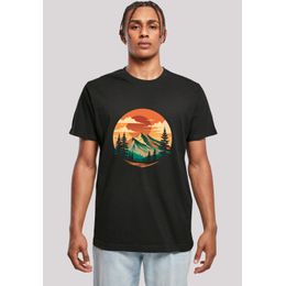 F4NT4STIC Herren T-Shirt "Sonnenuntergang Berglandschaft", schwarz, Gr. S, Obermaterial: 100% Baumwolle, Shirts, Premium Qualität