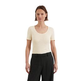 Marc O'Polo MARC O'POLO Damen T-Shirt "aus Leinen-Lyocell-Mix", beige, Basic, Gr. XL, unifarben, Obermaterial: 55% Leinen, 45% Lyocell, Shirts
