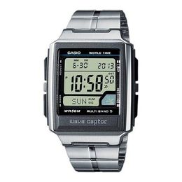 CASIO FUNK Herren Funkchronograph, silber, Armbanduhren, Quarzuhr, Armbanduhr, Herrenuhr, Digitaluhr, Edelstahlarmband,Weltzeit